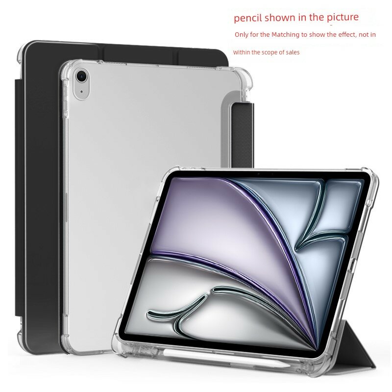Чехол для iPad Air M3 13-дюймовый защитный с письменным слотом, матовая текстура, классический черный цвет -