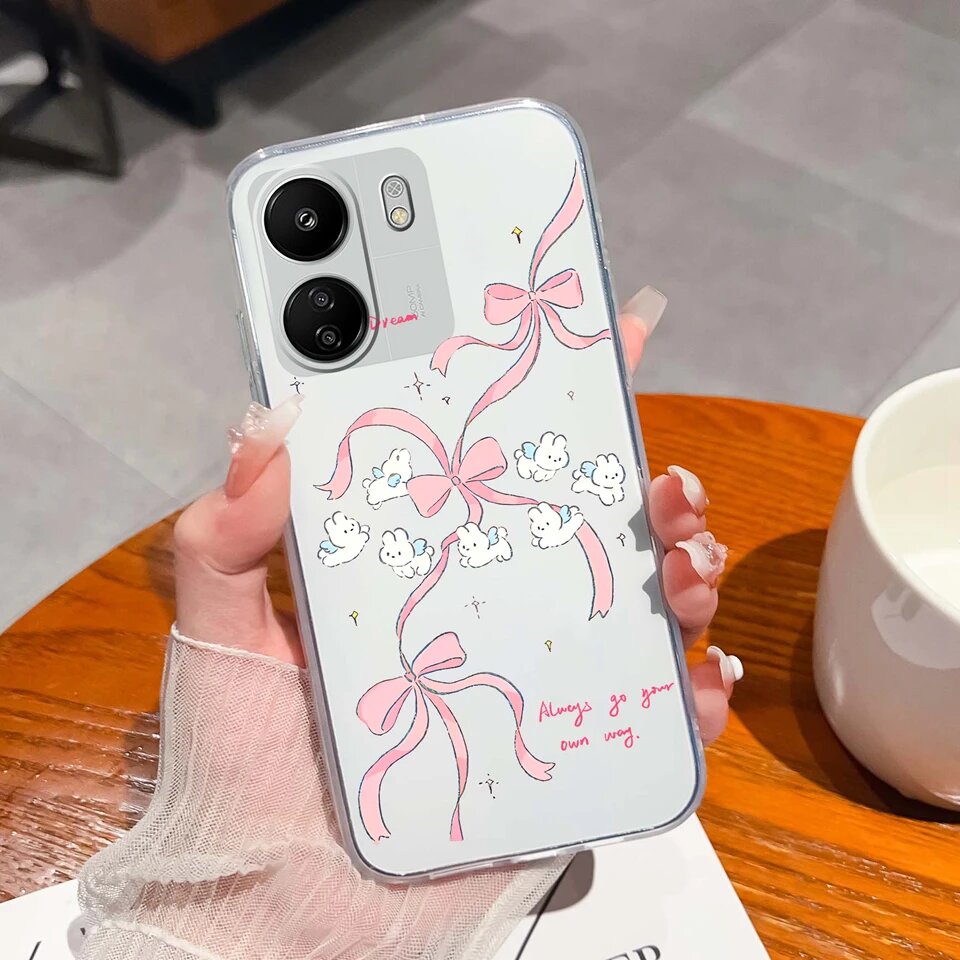 Чехлы для Xiaomi Redmi 13C 4G 5G забавная собака панда Кот Прозрачный Прочный противоударный чехол для redmi 13c xiaomi 13c Coque