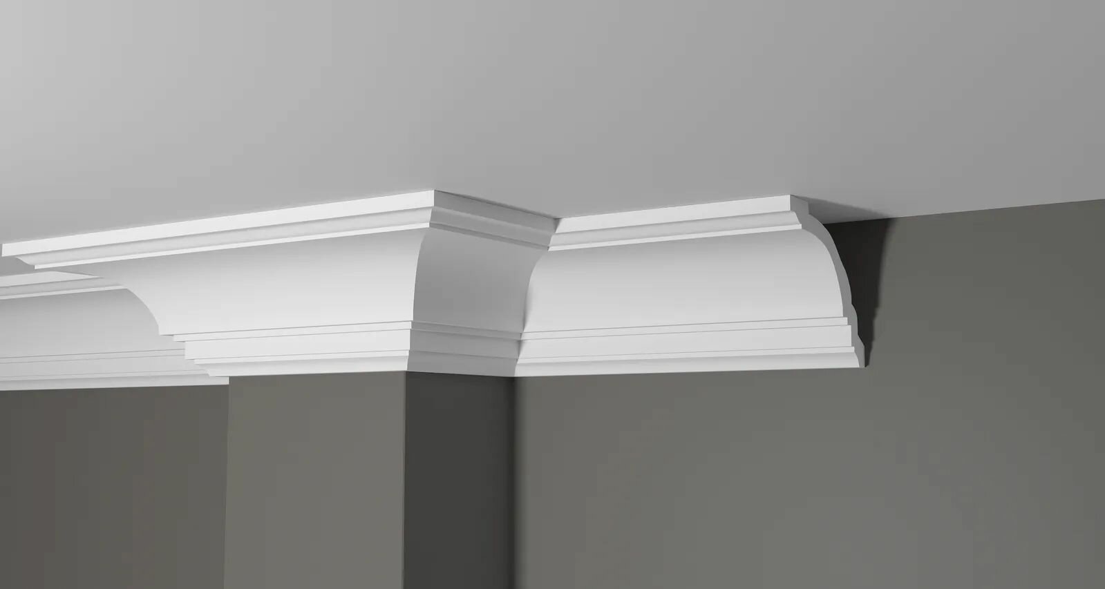 Карниз Decor-Dizayn DD16 Белая Лепнина Д2400хВ110хТ122 / Декор Дизайн.