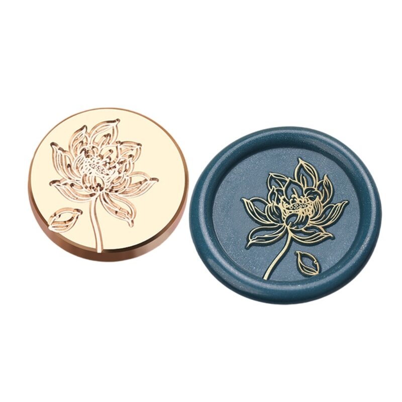 Plant Wax Seal Stamp Brass Head Flower Series Sealing Wax Stamp for Invitation Greeting Card Scrapbooking Decorations