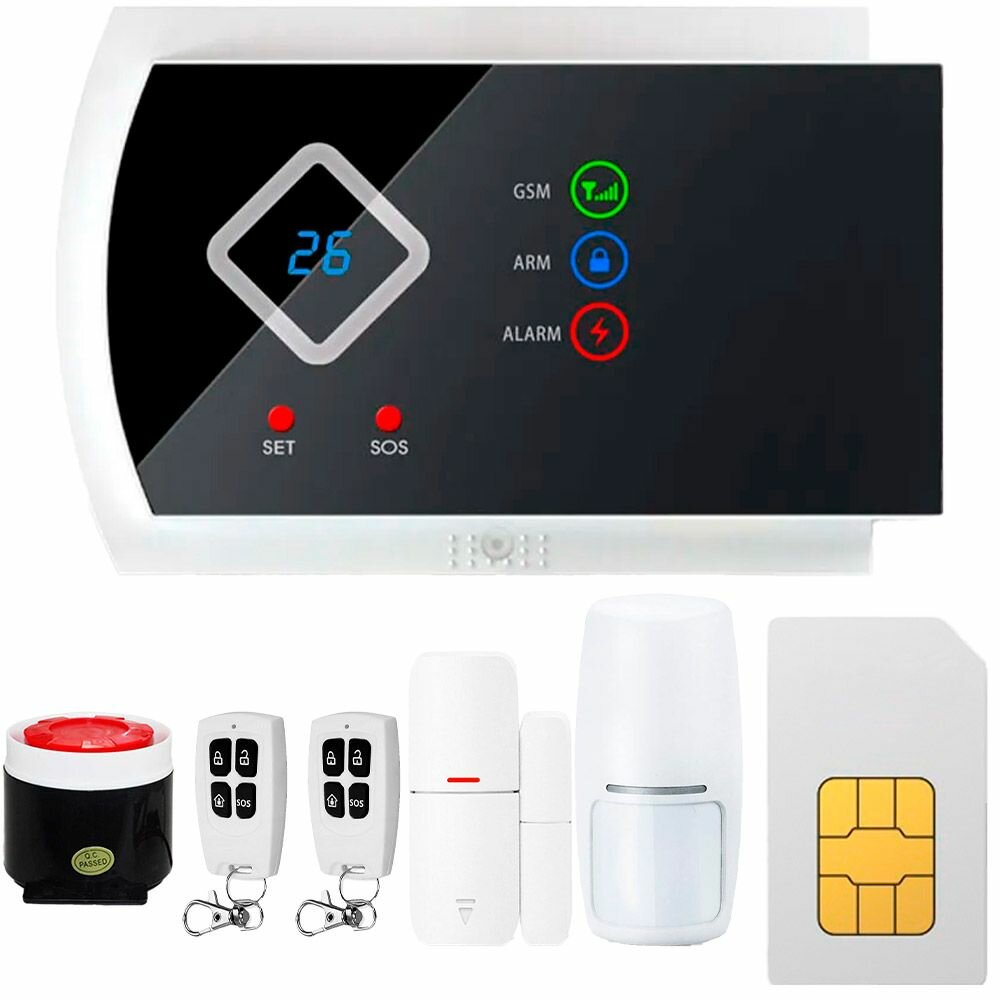 Комплект охранной сигнализации с сим-картой Ps-Link KIT-G10A-SIM GSM, до 99 датчиков, SIM в комплекте
