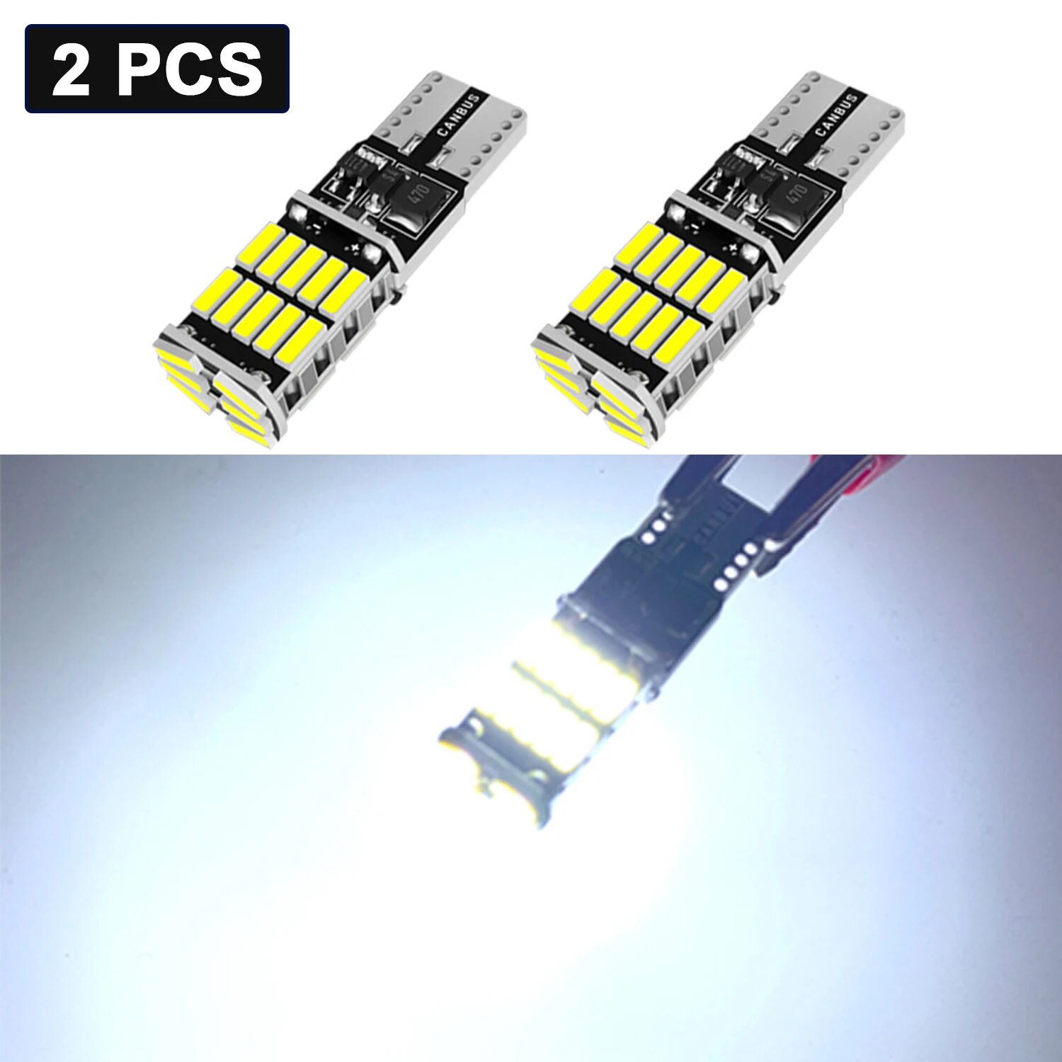 2 шт. LED T10 W5W 12V 24V 26SMD 6500K