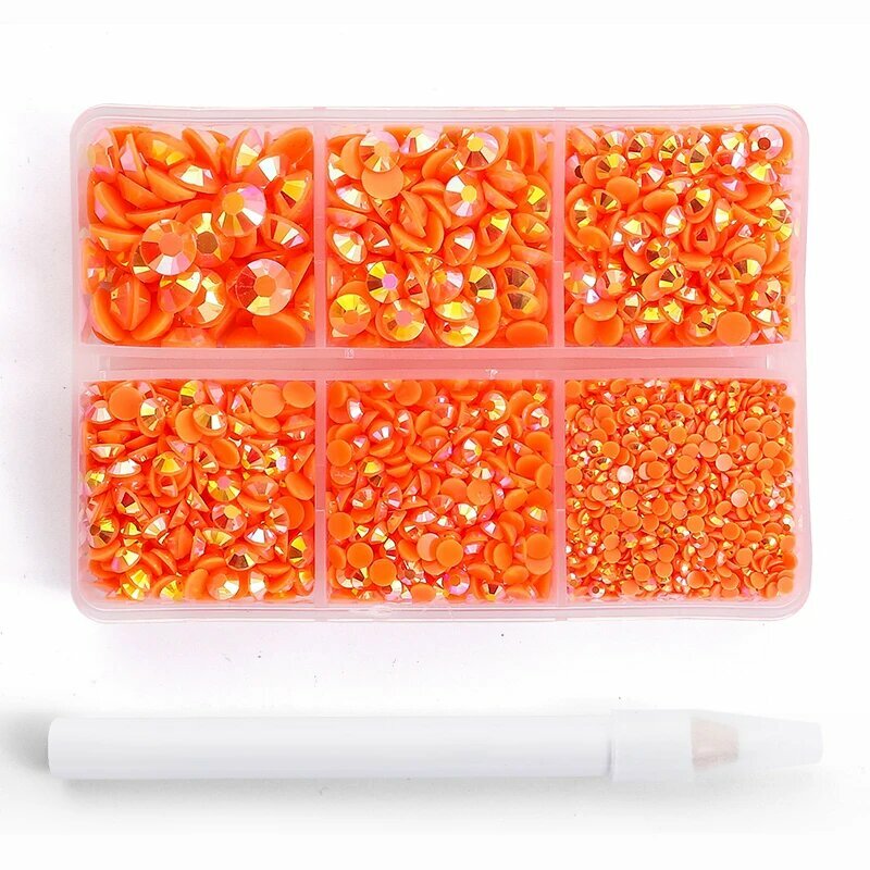 Стразы DUCRYSTAL из смолы 2/3/4/5/6 мм 4500 шт. Оранжевый, orange AB