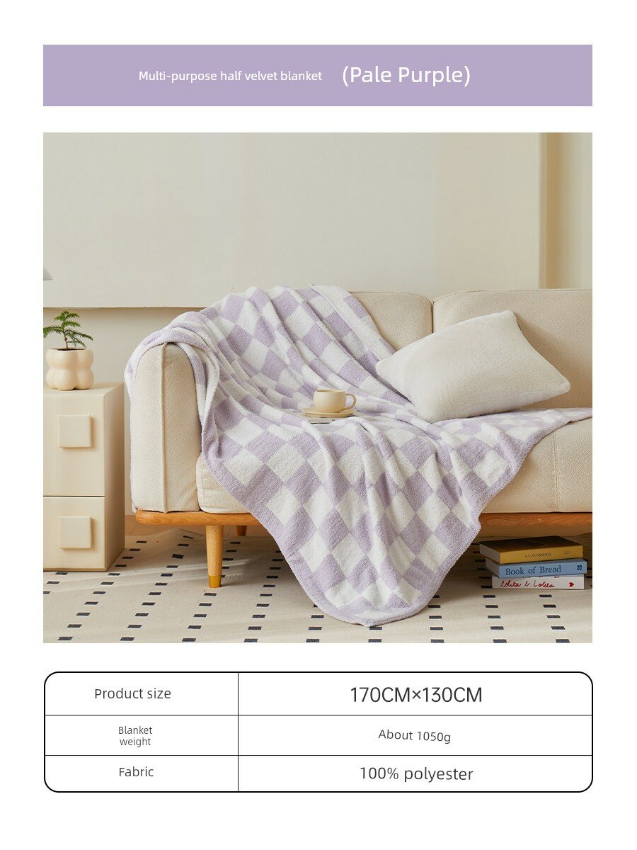 Плед из кораллового флиса Dohia, толстый зимний плед, плед для дивана, плед для офисного сна ⭐Полумеховая универсальная