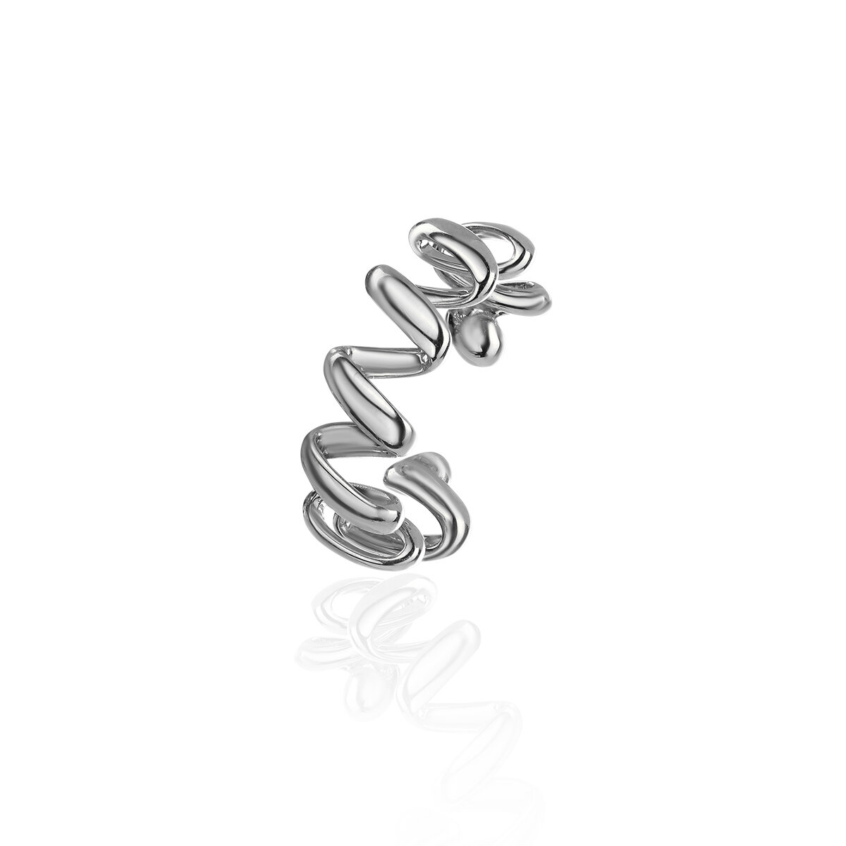 Серьги каффы, белое золото, 585 проба