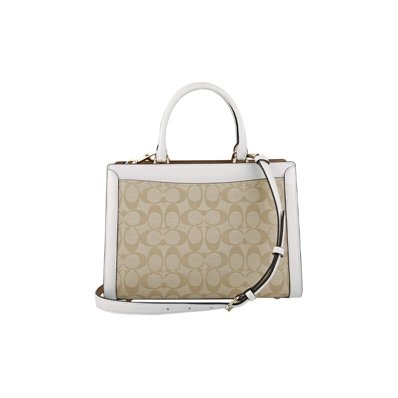 Сумка Coach Zoe, фактура тиснение, экрю — фото 1