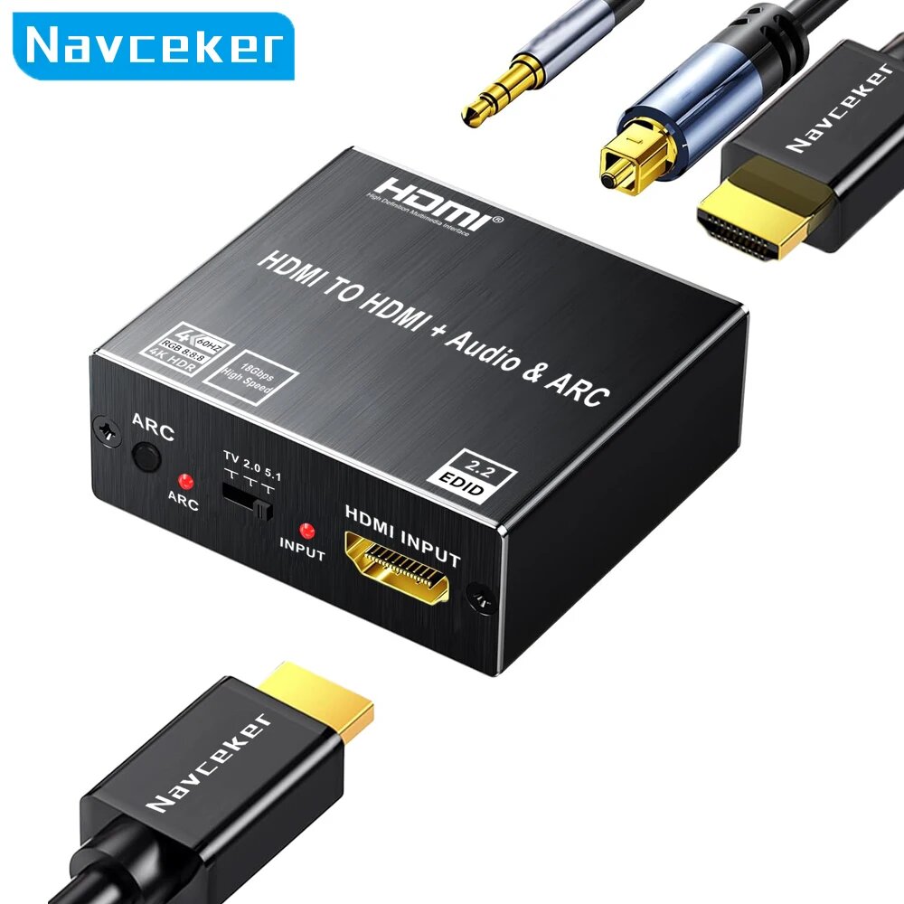 Navceker HDMI аудиоэкстрактор, EU Power Plug