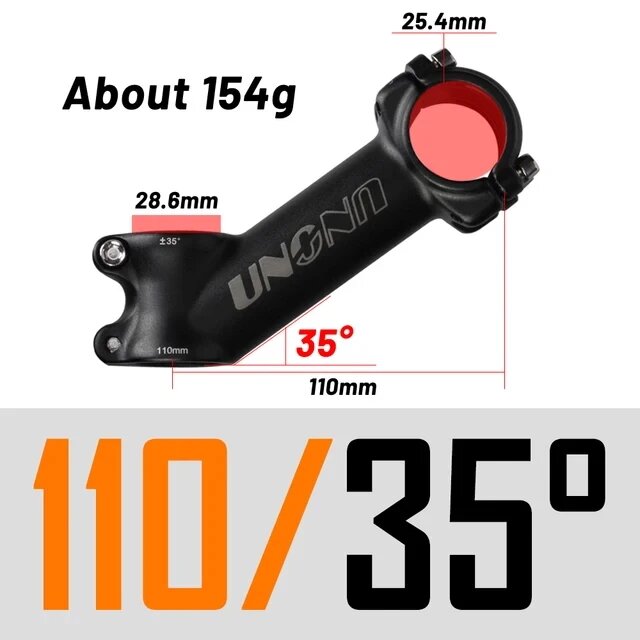 Веловынос UNO 110/35° черный, 110 мм
