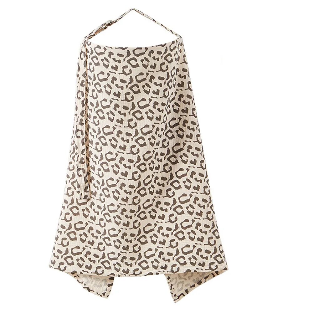 Хлопковая накидка для кормления Brown leopard