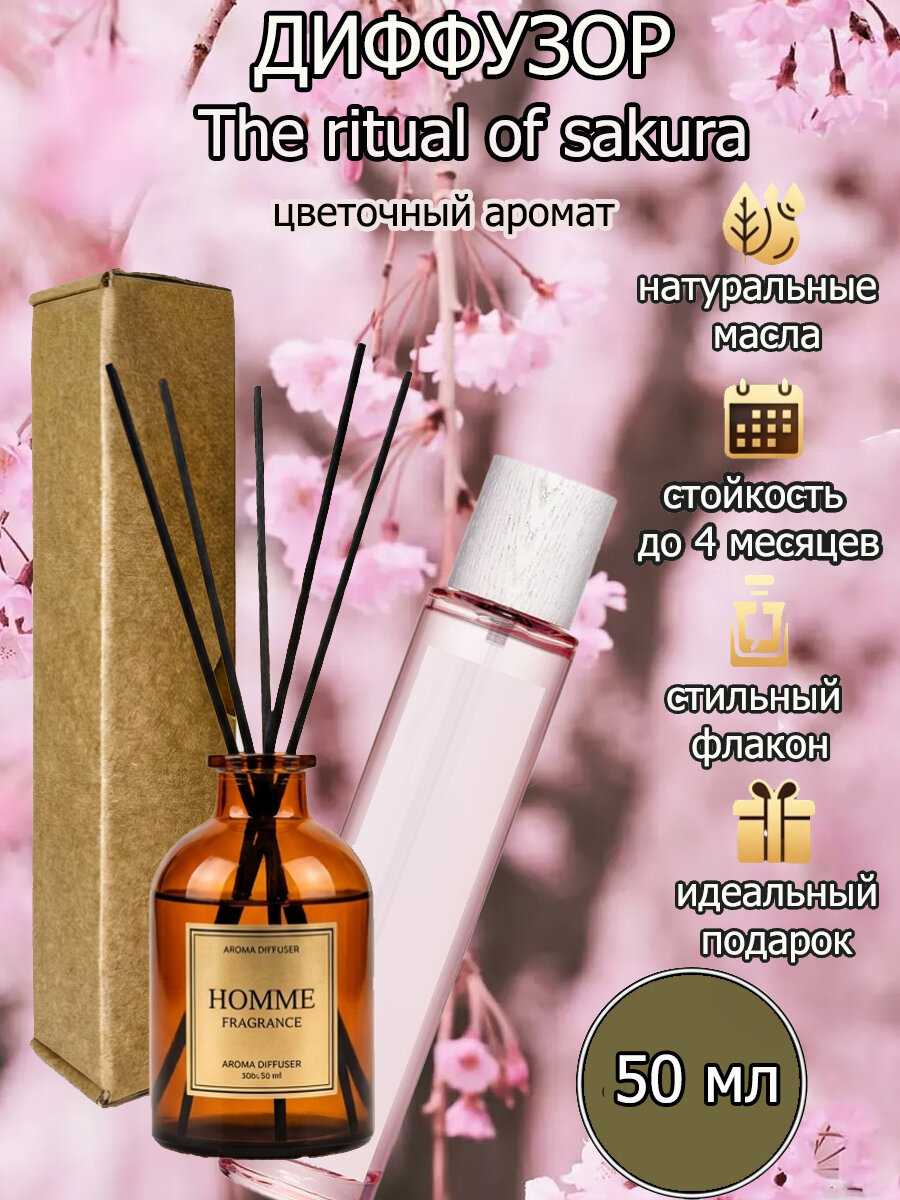 Ароматический диффузор/ Ritual of sakuraдля с палочками в комплекте 50 мл