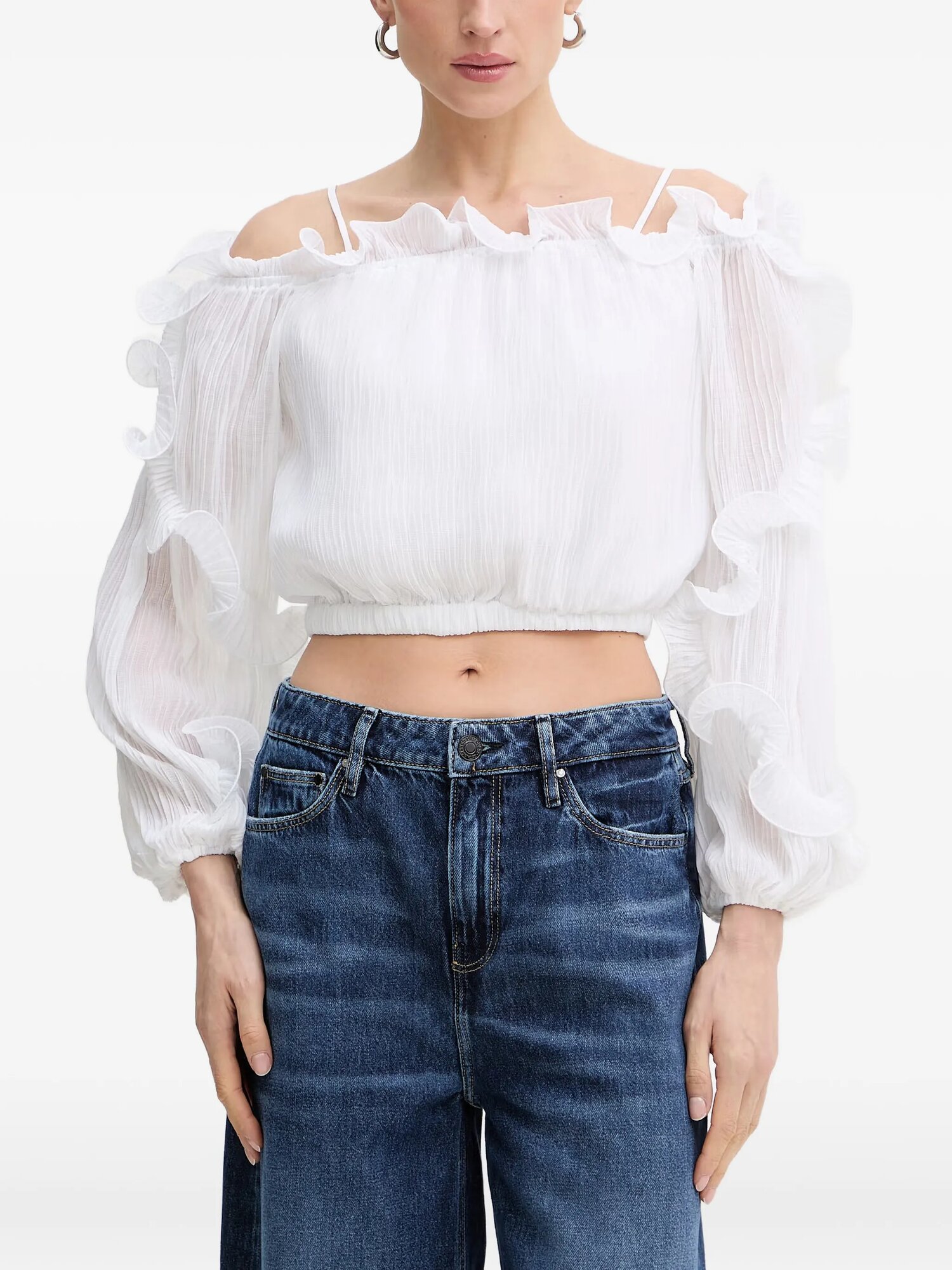 Блуза GUESS, размер L, белый