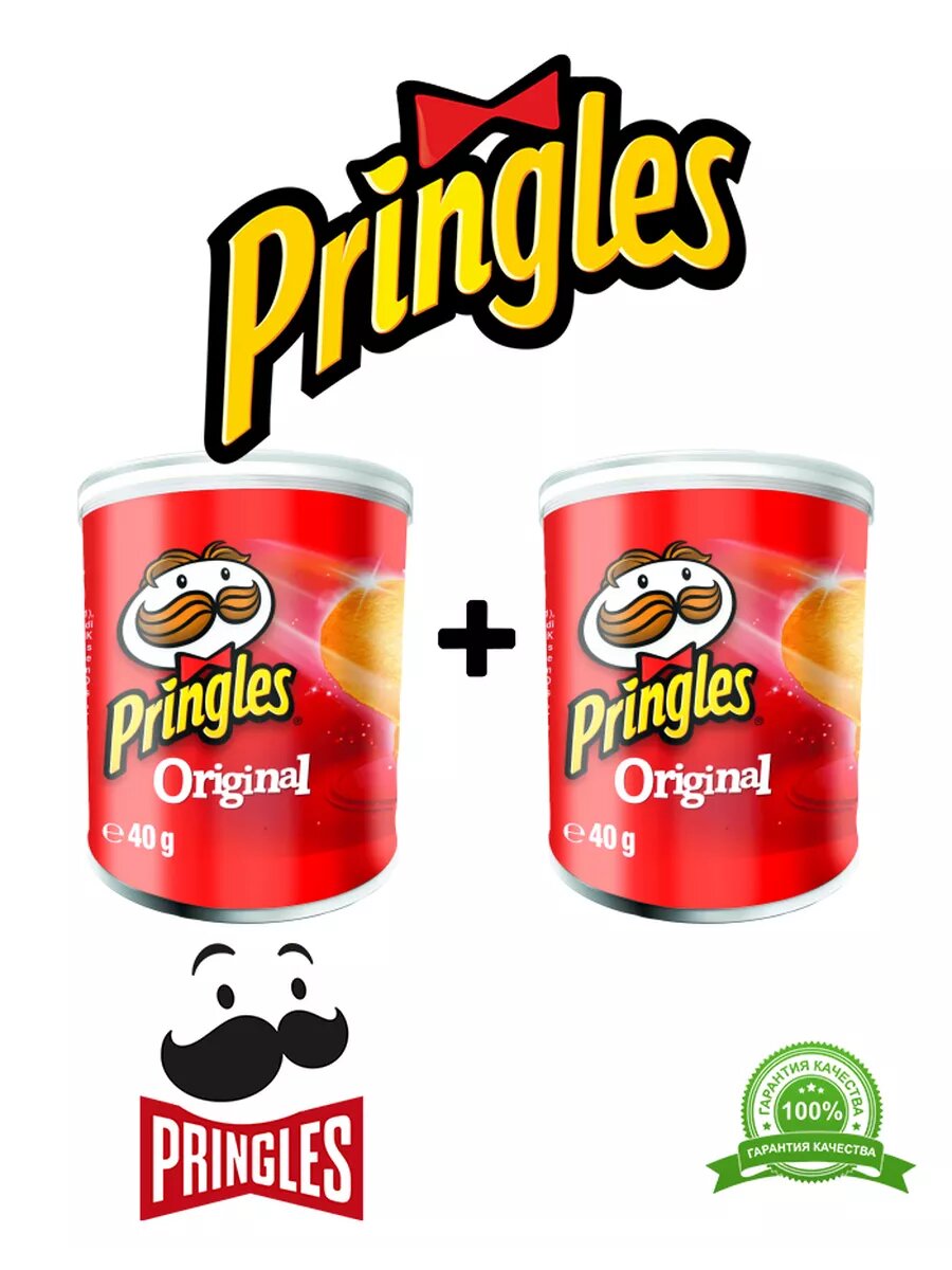 Картофельные чипсы Pringles Original / Чипсы Принглс Оригинал, 2 шт. по 40 грамм