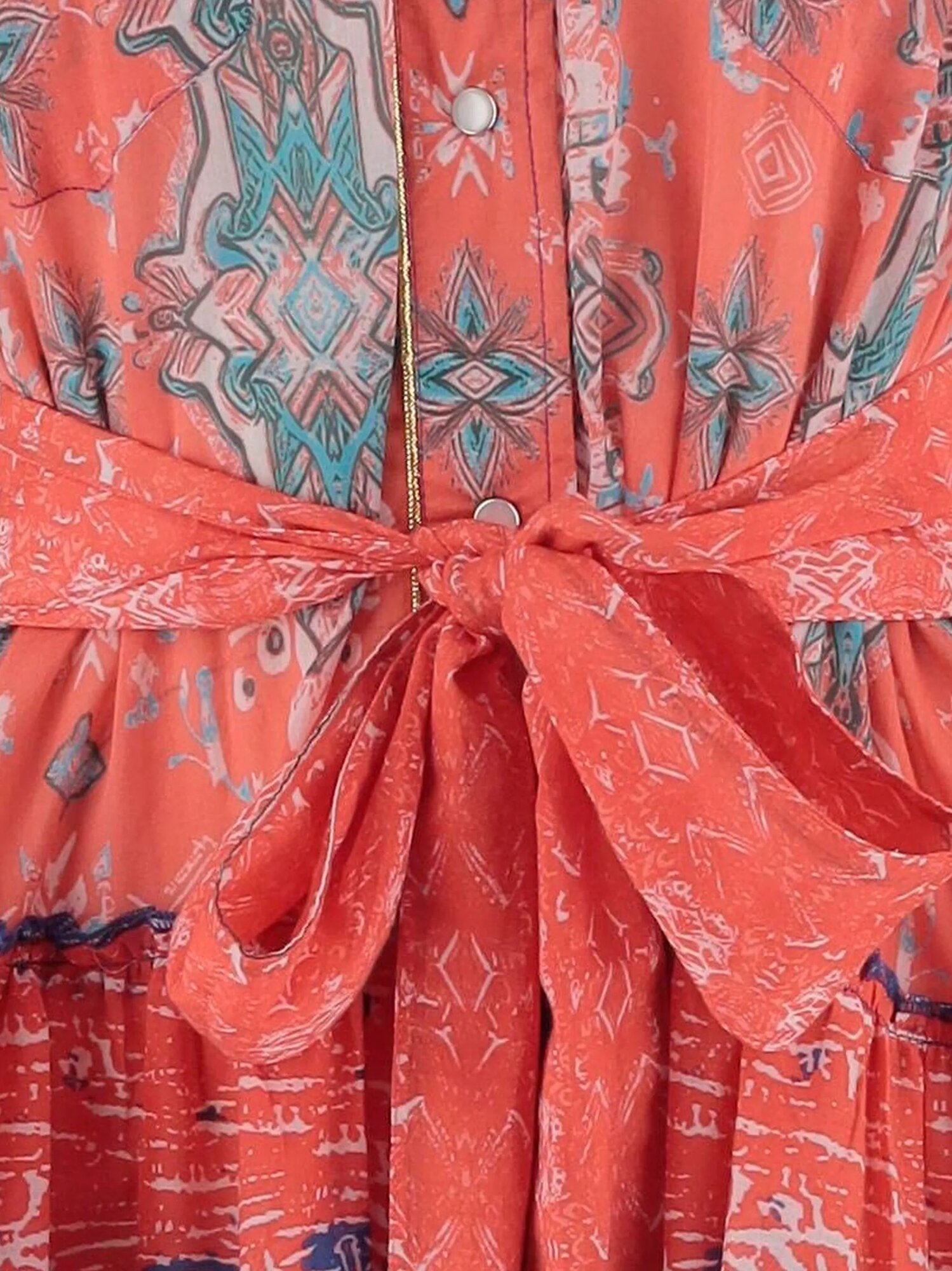 Платье PEP'S Geometric-print ruffled dress, размер 6, оранжевый — фото 1