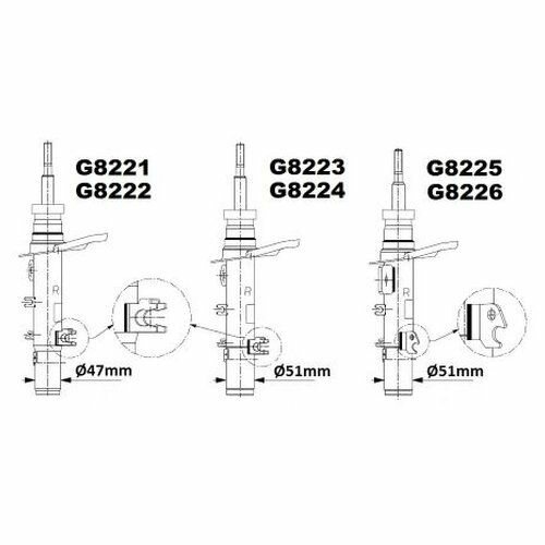 Амортизатор подвески Monroe G8226 для Peugeot 208