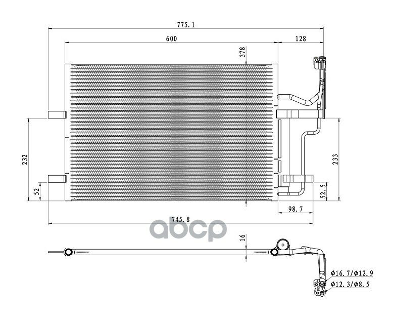 Радиатор кондиционера MAZDA 3 03- M-TEX арт. MTR35508