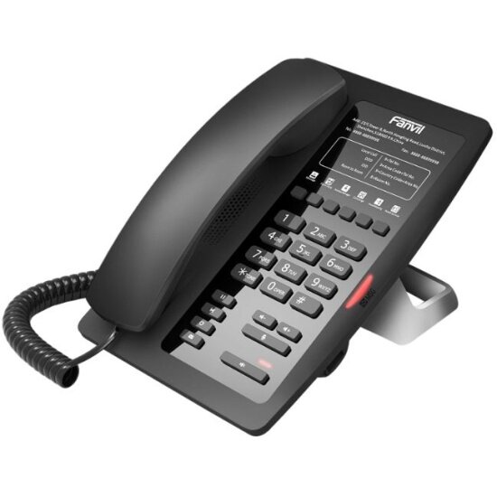 Телефон Fanvil H3W, 2 SIP-акк, POE, БП в комп, 2x100 Mbps, Wi-Fi, Чёрный, 6 прог. клав.