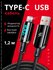 Кабель USB Type C 1,2м быстрая зарядка, индикатор мощности.