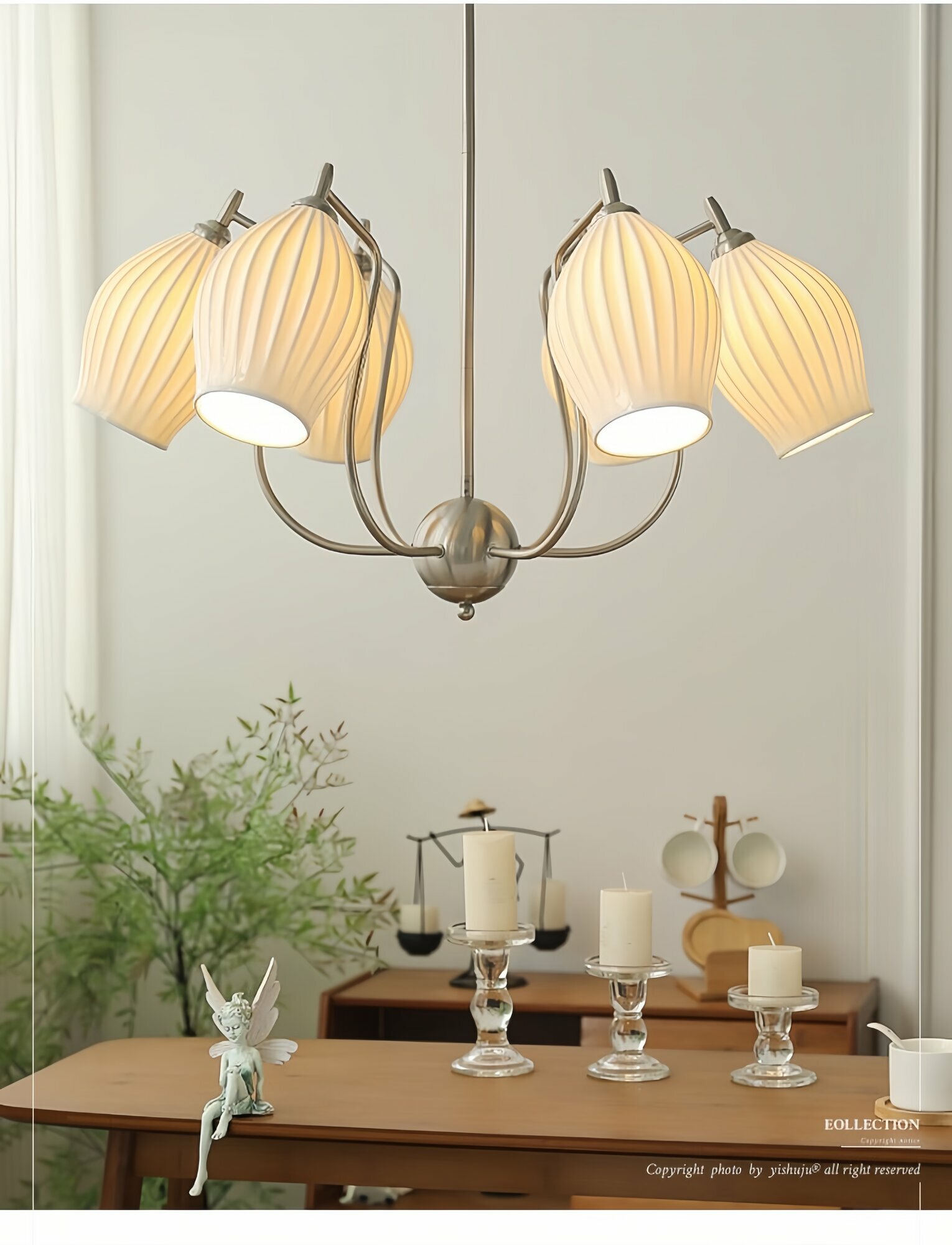 Люстра Clear Lighting, французский стиль, для разных помещений, E27,6серебристых
