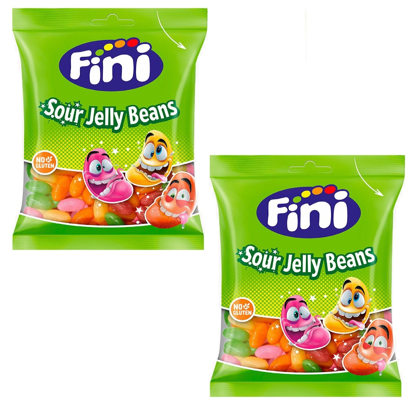 Жевательный мармелад Fini Sour Jelly Beans / Фини кислые желе бобы (Испания), 2 шт. по 85 грамм