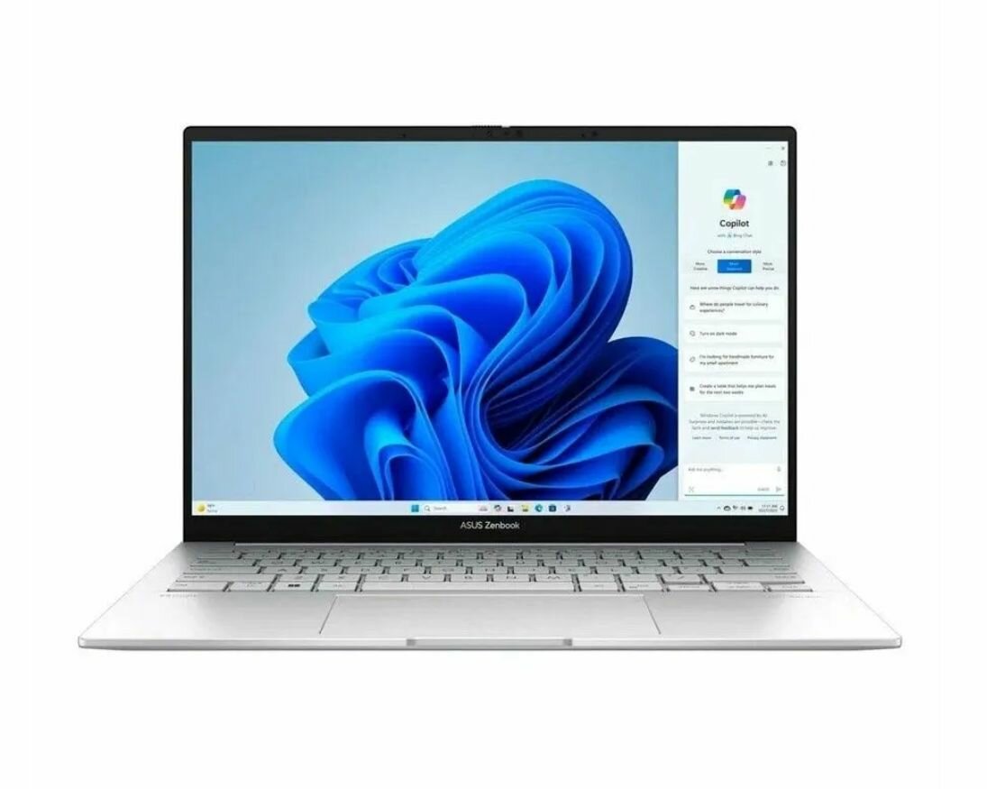 ASUS Zenbook 14 UX3405CA OLED 2.8K 120Hz Ноутбук 14", Intel Core Ultra 9 285H, RAM 32 ГБ, SSD 1024 ГБ, Intel Arc 140T, Windows Home, (UX3405CA285-0ECSXBJX20), серебристый, Русская раскладка