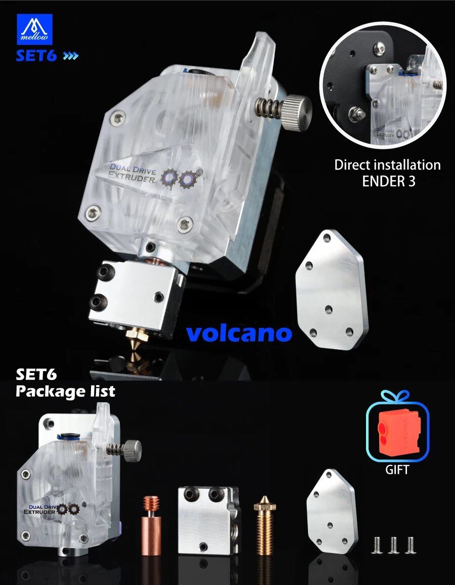 Mellow 7BMGW Экструдер с водяным охлаждением для 3D-принтеров 24V Heater Motor, Set6
