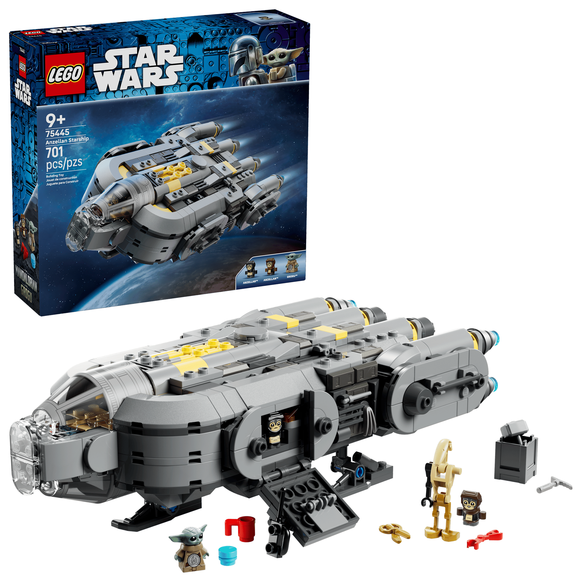 Конструктор LEGO Star Wars 75445 Мандалорец и Грогу: Корабль Анзелланцев, 701 дет.
