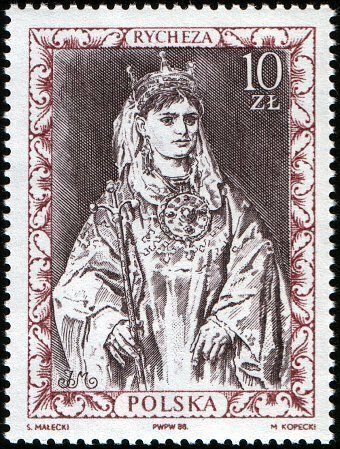 (1988-046) Марка Польша "Королева Ричеза" Портреты польских правителей III O