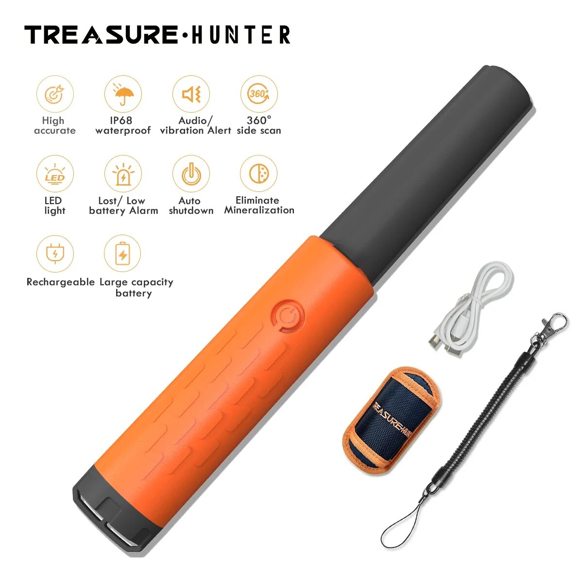 Портативный металлоискатель TREASURE HUNTER 1300 мАч