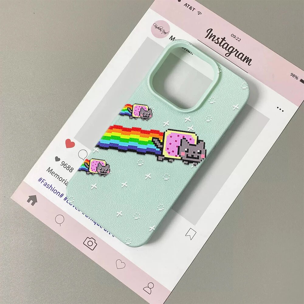 Чехол Nyan Cat Pixel Art для iPhone 13, Green-WQFDA167L
