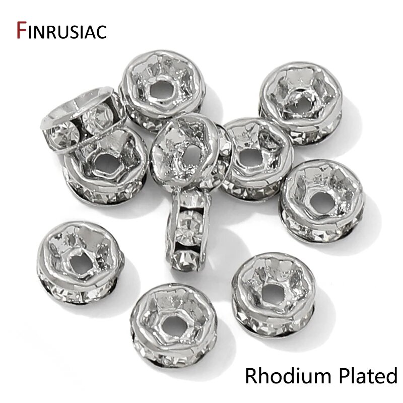 Разделители для бусин FINRUSIAC, Rhodium Plated, 4mm-20 шт.