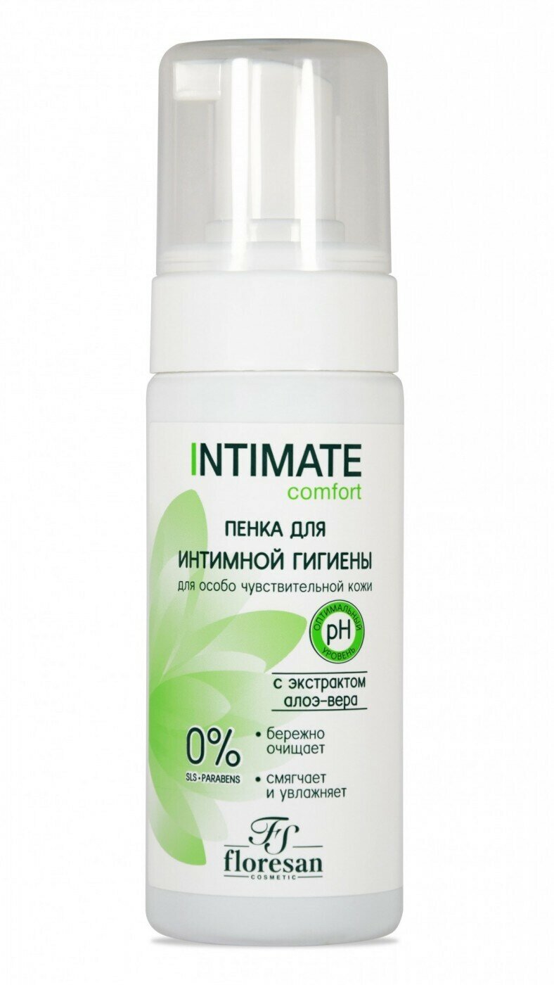 Пенка для интимной гигиены с экстрактом алоэ-вера, 150 мл.