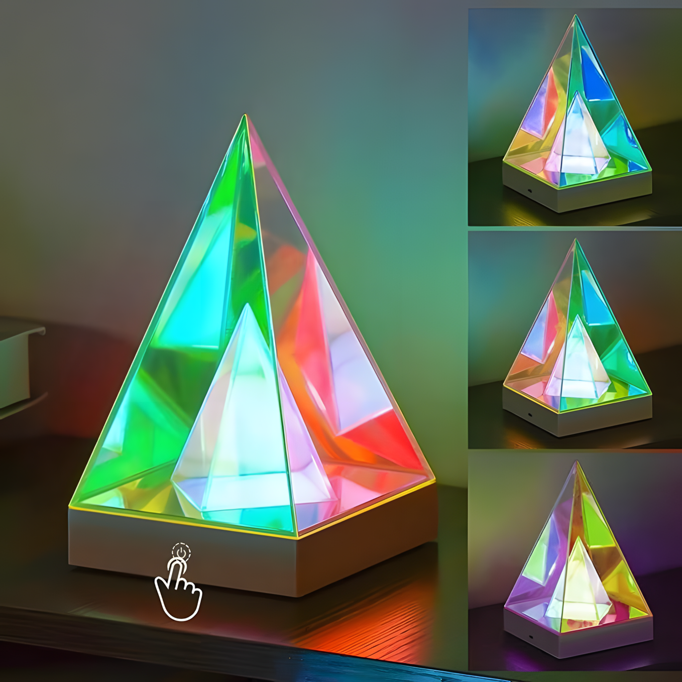 3D Пирамида Декоративная настольная лампа