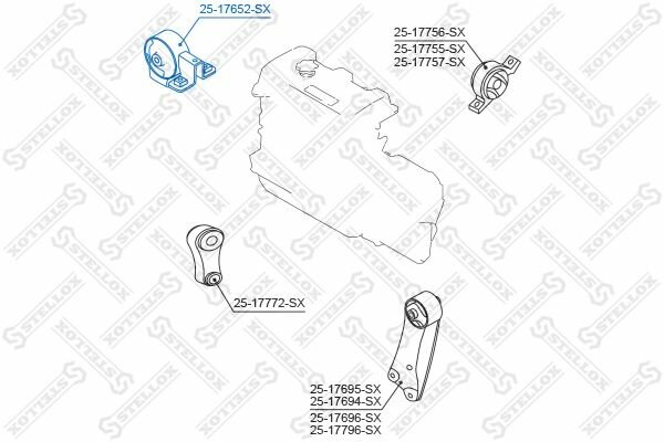 STELLOX Опора (подушка) двигателя правая для Nissan Cube Z10 1998-2002/Micra K11