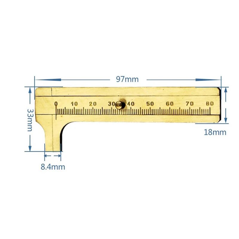 Латунный штангенциркуль 80 мм/100 мм 80mmsingle scale