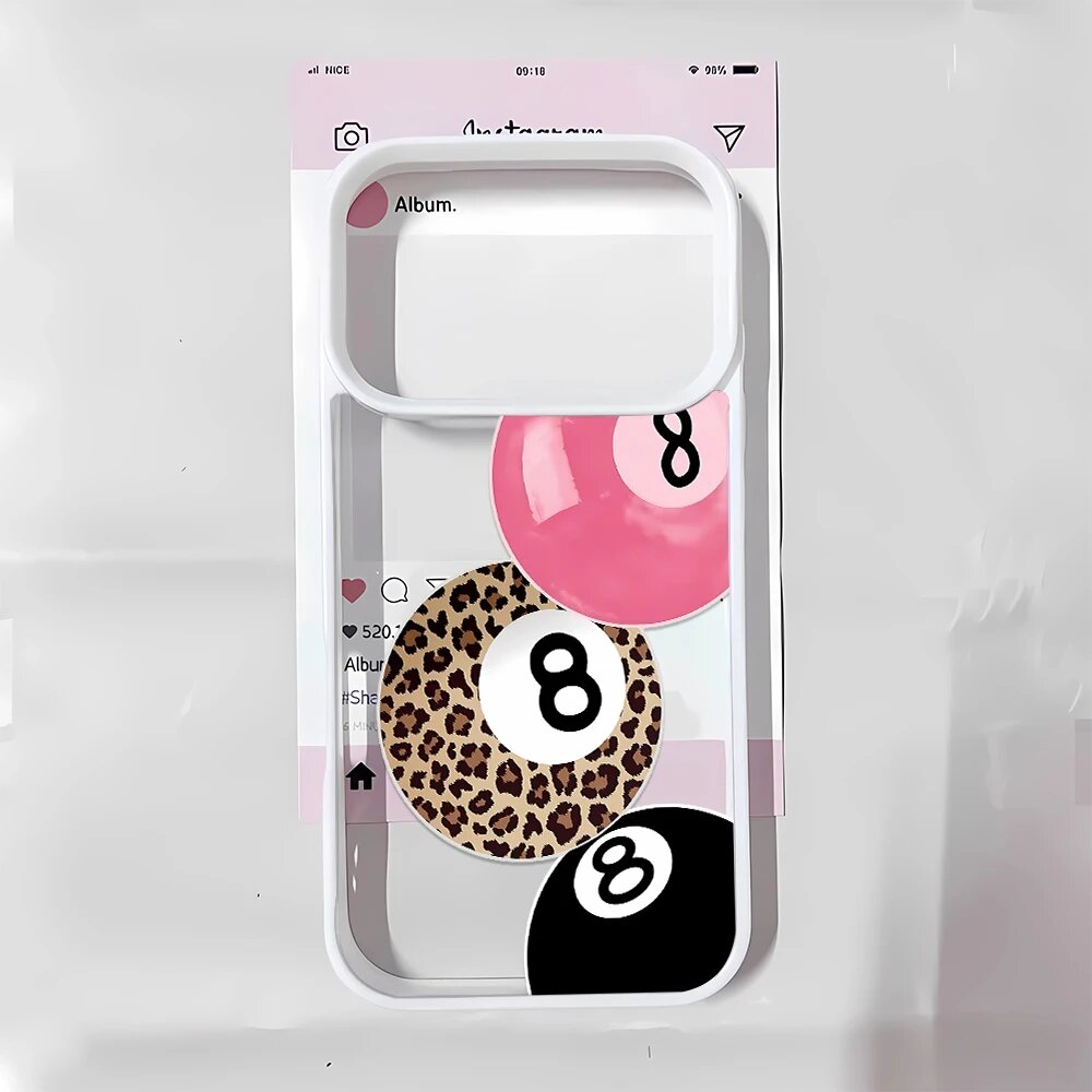 Креативный чехол для телефона с принтом леопарда и снукера для White-WQGM317, For iphone 17 ProMax