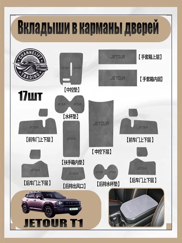 Вкладыши в карманы дверей JETOUR T1, JETOUR T1аксессуары, JETOUR T1для