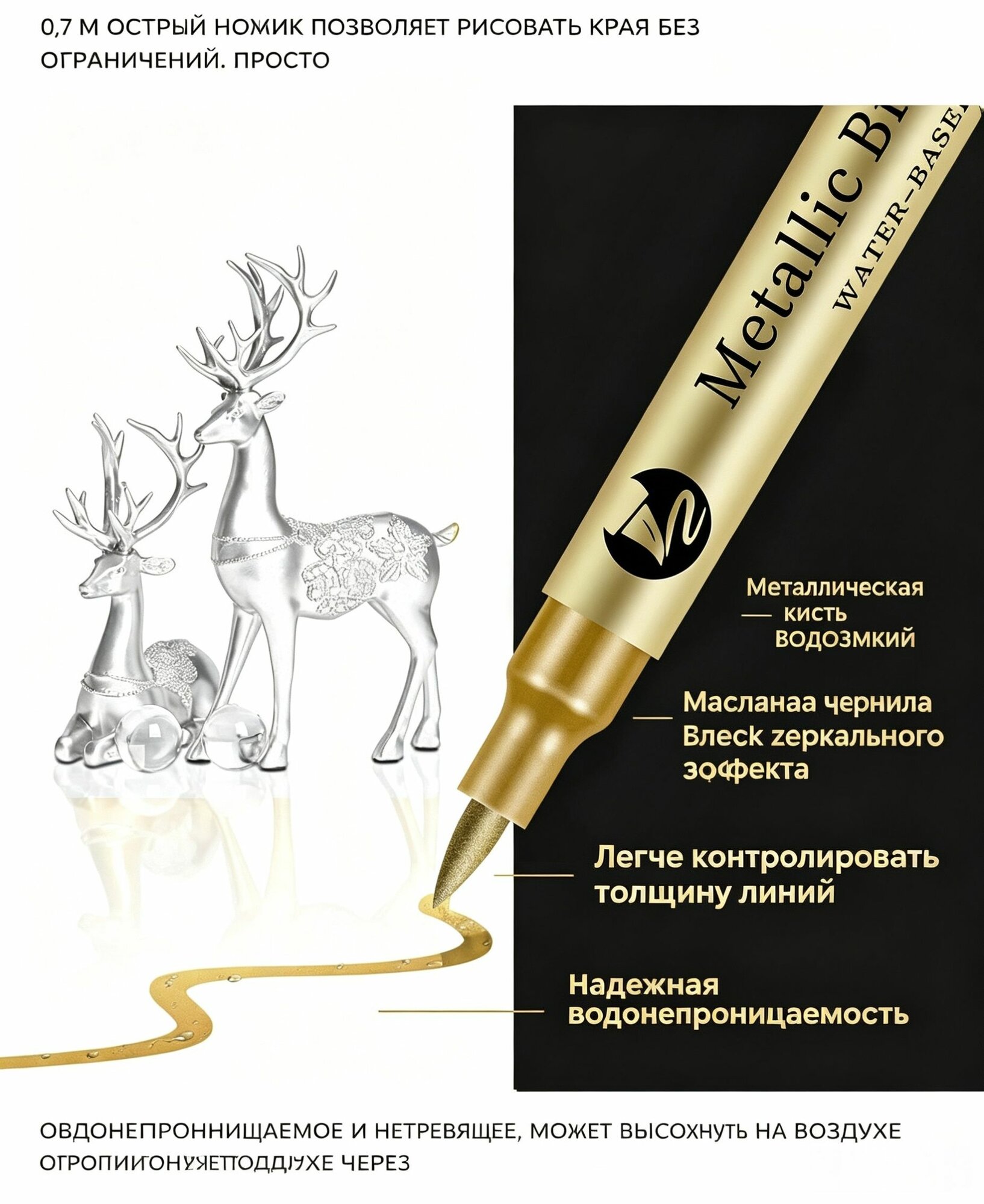 Ручка, цвет: Золотой, 1 шт. золотая ручка