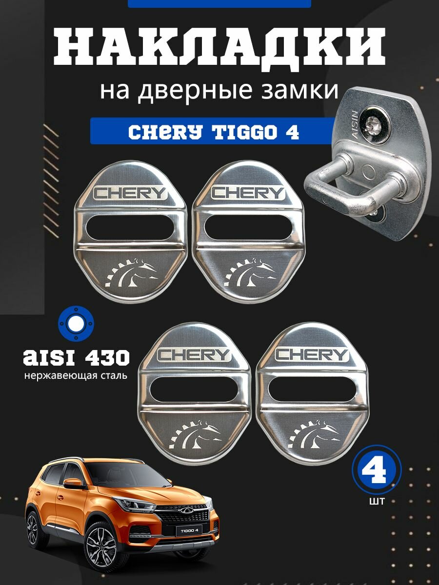 Нaклaдки на петли замков дверей для Chery Tiggo 4 (2019-2026)