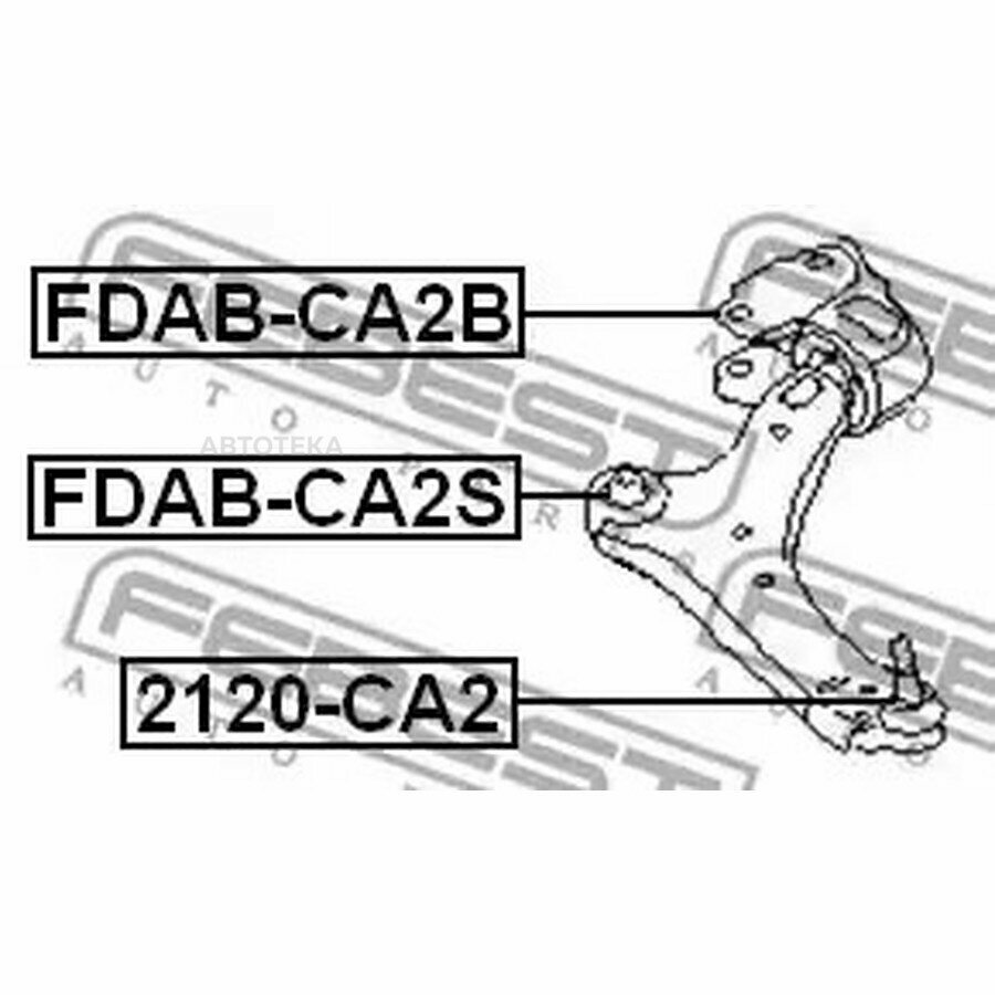 Сайлентблок рычага FORD MONDEO/S-MAX/GALAXY/VOLVO S80/V70 07- пер. подв. FEBEST FDABCA2S