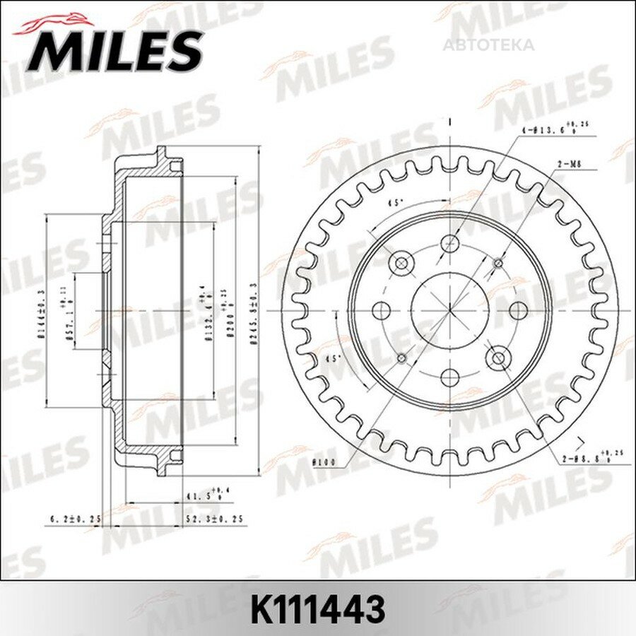 Барабан тормозной KIA SPECTRA 1.6 (ИЖ) 01- MILES K111443