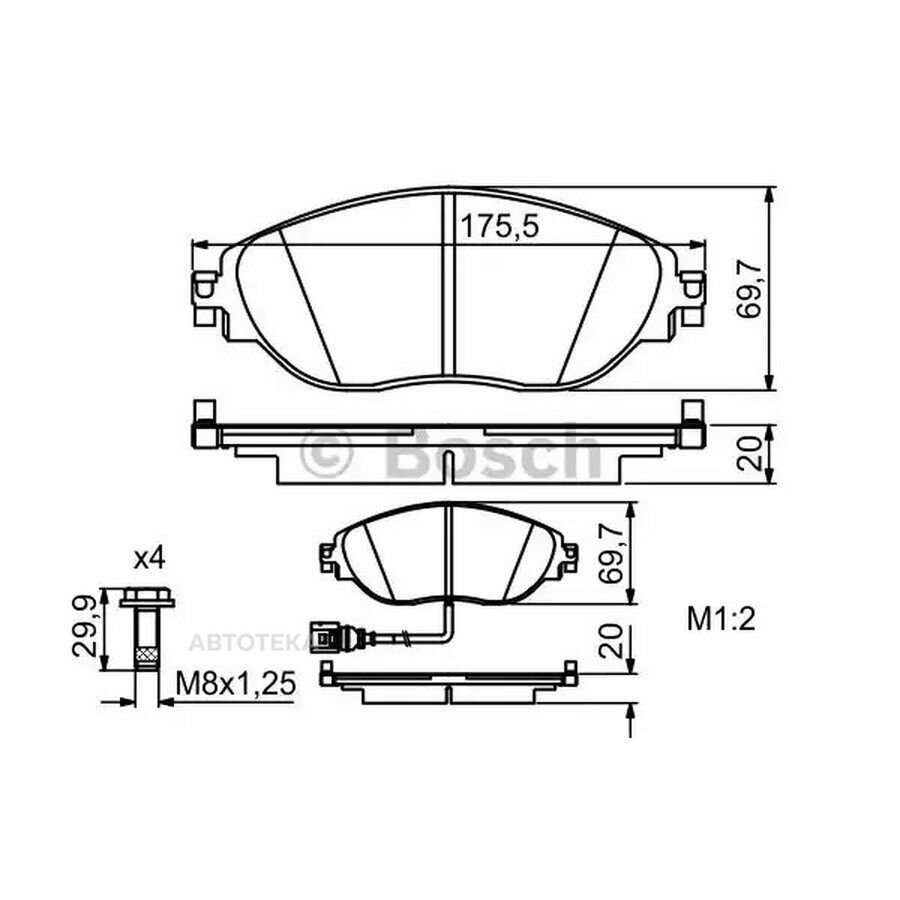 Колодки тормозные SKODA OCTAVIA 12-/VW GOLF 12-/PASSAT 08- передние (к BOSCH 0986494704