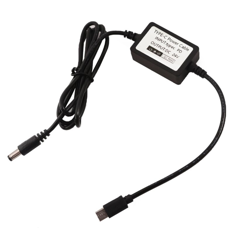 USB Type C PD20V — DC24V кабель питания для устройств 24 В, преобразователь PD12V 15V 20V в DC5.5x2.1mm 115 см