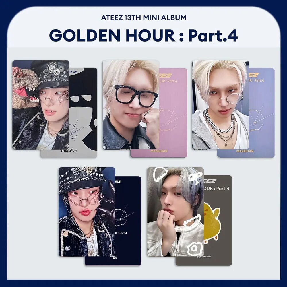 ATEEZ Карточки GOLDEN HOUR k-pop карточки коллекционные Фотокарточки 54 * 86 мм 5 шт