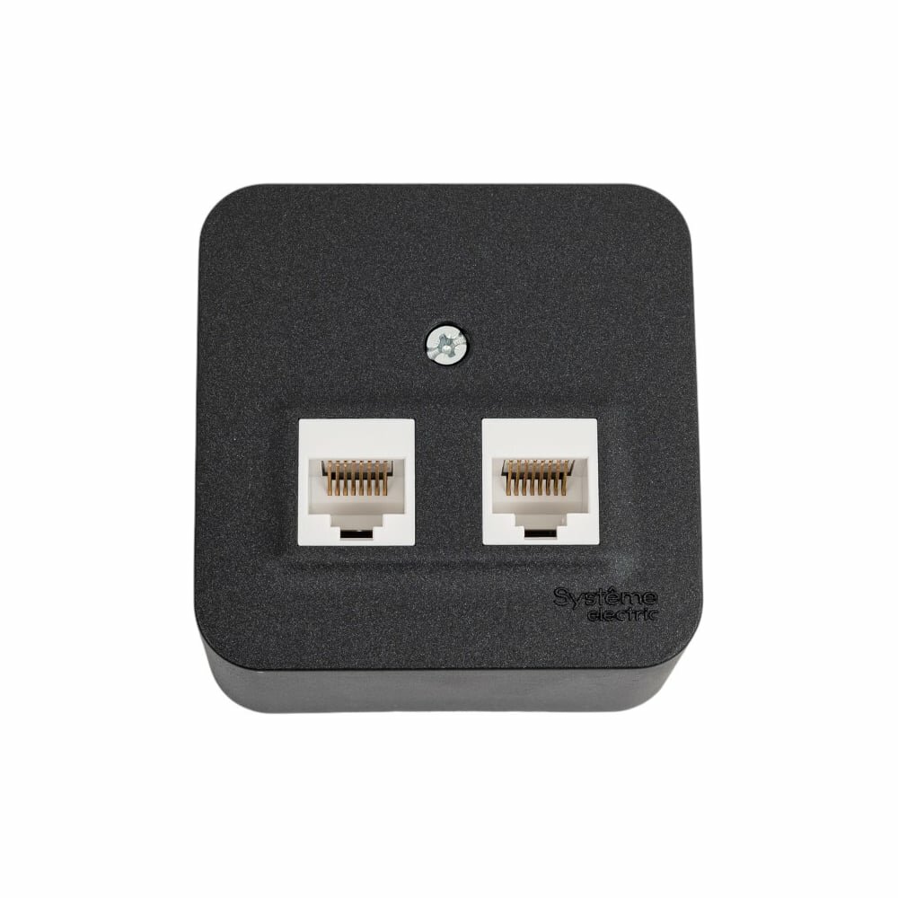 2-ая наружная компьютерная розетка Systeme Electric Blanca Антрацит, RJ45 SE BLNIA045456
