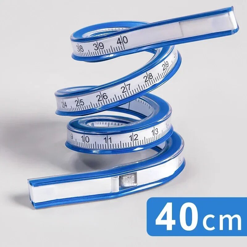 Пластиковая гибкая линейка 30 см Синий, 40cm