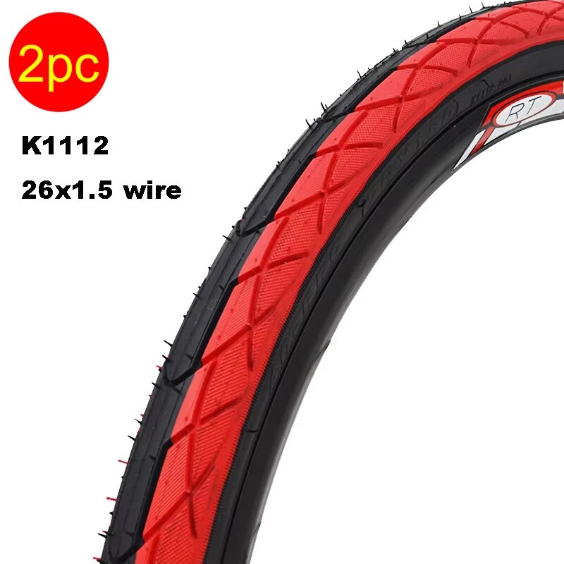 Складные велосипедные шины KENDA K1112 26x1,5 26x1,75 для BMX Красный, 2pc 26x1.5 Red