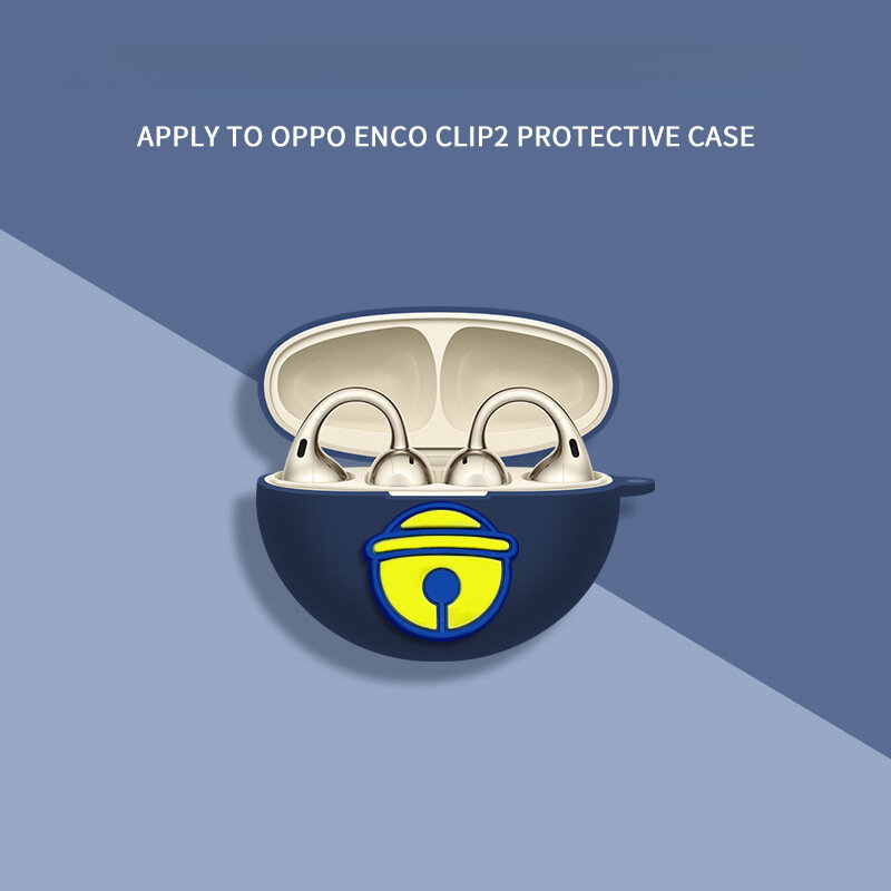Чехол OPPO Enco Clip2 синий колокольчик с карабином для Air4/Air4Pro