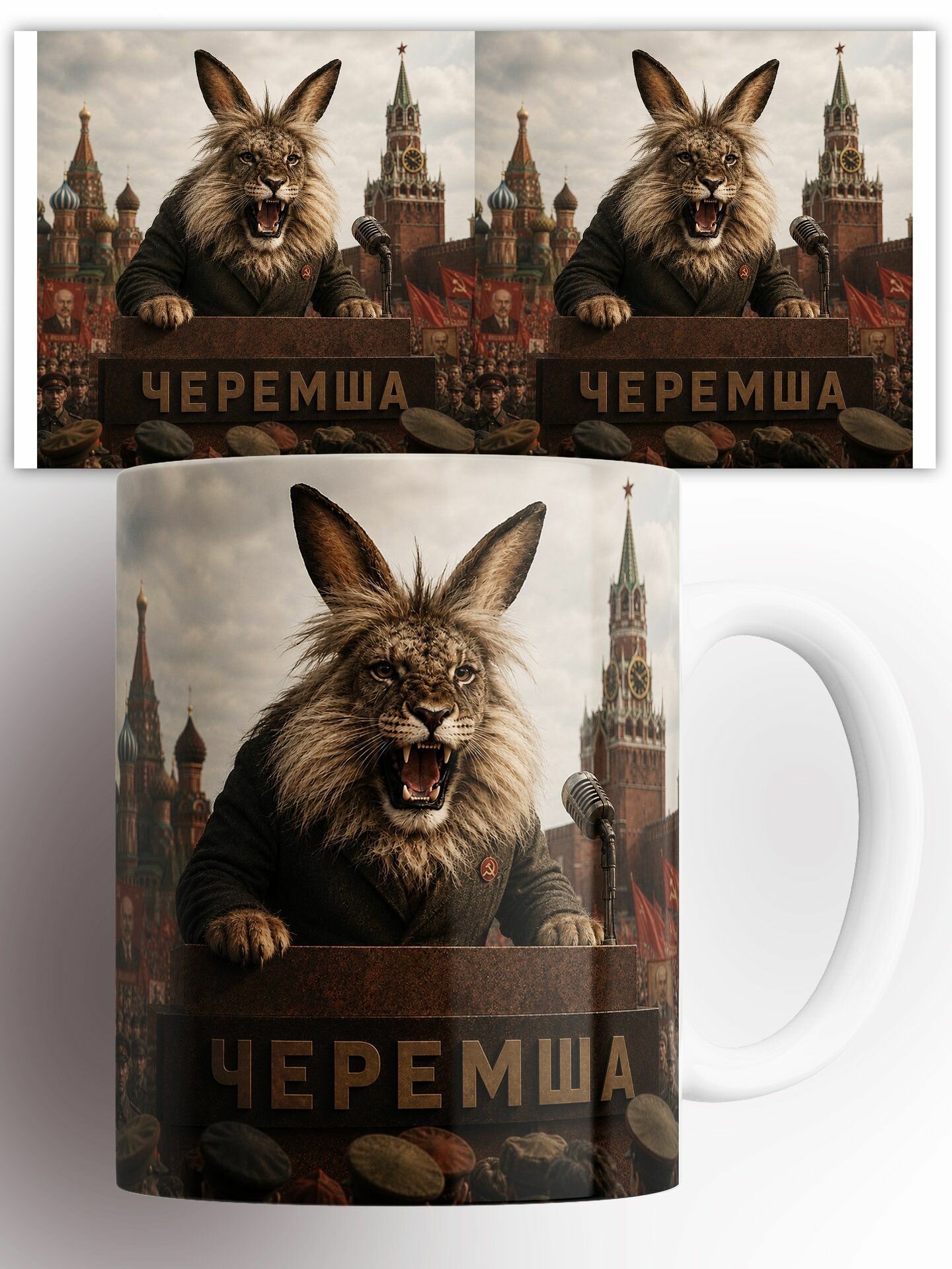 Кружка Лидер черемша, объем 330 мл, материал керамика, 1 шт.