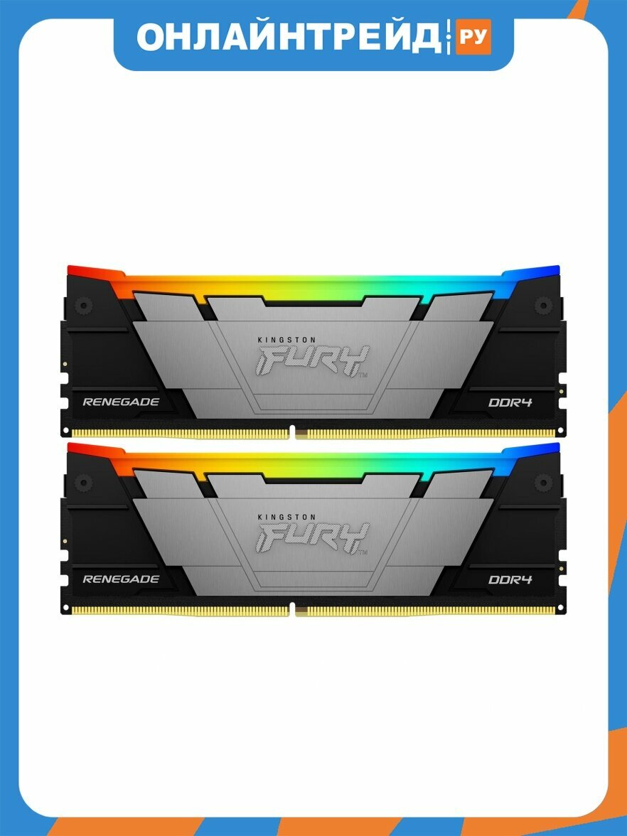 Оперативная память Kingston DDR4 16Gb (2x8Gb) 3200MHz pc-25600 FURY Renegade RGB XMP CL16 1.35V (KF432C16RB2AK2/16)
