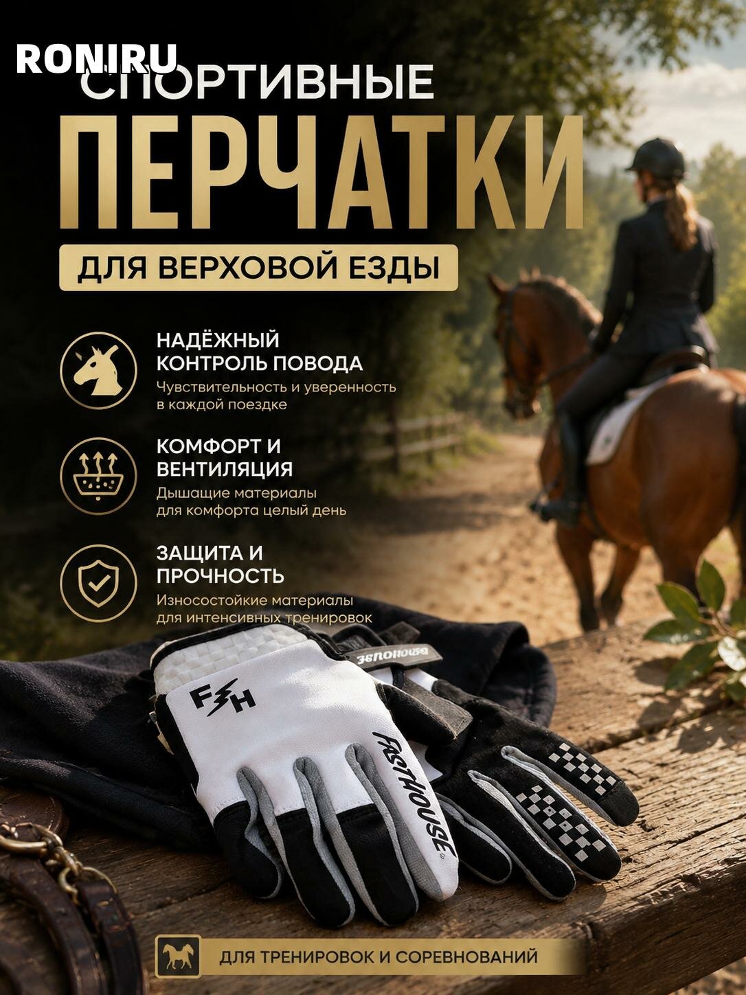 Спортивные перчатки для верховой езды, экипировка для конного спорта и тренировок наездников